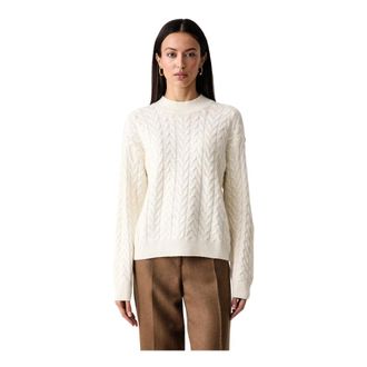 Benetton Pull en maille &agrave; col rond - Femme - Pulls - Beige - Taille: 36 FR
