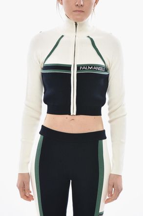 Palm Angels Mockneck-Pullover CB RACING mit Frontrei&szlig;verschluss Palm Angels