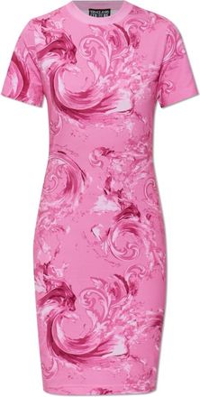Versace Jeans Couture Femme, Robes, Rose, Taille: 42 FR Barocco Pattern Dress