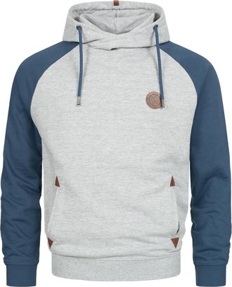 Indicode Herren INRowland Sweatshirt mit Kapuze | Hoodie Kapuzenpullover f&uuml;r M&auml;nner Lt Grey Mix, XXL