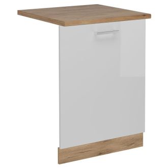 Vicco Panneau de lave-vaisselle R-Line, Blanc Haute brillance, 60cm, pt Ch&ecirc;ne Vicco