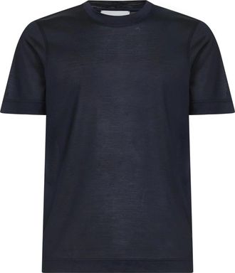 D4.0 Homme, Tops, Bleu, Taille: 2XL T-shirt en soie &agrave; col rond
