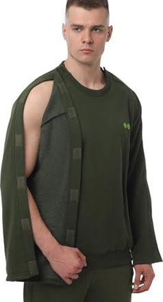 Generic Sweat-shirt adaptatif &agrave; ouverture lat&eacute;rale pour homme | Pull facile &agrave; enfiler pour un confort d&eacute;contract&eacute; et une r&eacute;cup&eacute;ration douce post-chirurgie, ve