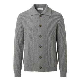 Lardini Homme, Pulls, Gris, Taille: S Cardigan Tricot Col Chemise Boutonn&eacute;