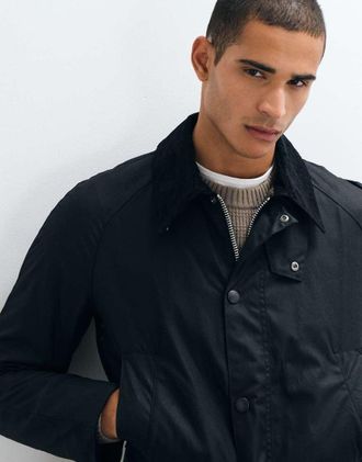 Barbour Ashby - Wachsjacke in Schwarz/Classic