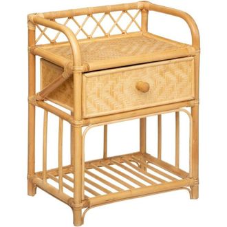 Atmosphera Atmosphera - Table dappoint Table de Chevet 1 Tiroir en Rotin et Bambou h 60 cm