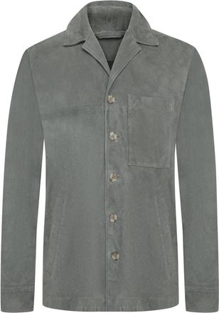 Marc O'Polo Leichtes Leder-Overshirt mit Resortkragen in