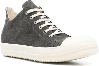 Rick Owens Canvas Low-Top Sneakers - Gray