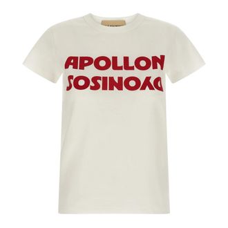 Valentino Garavani Baumwoll-T-Shirt mit Apollon/Dyonisos-Print - - Tops - Damen - Wei&szlig; - L
