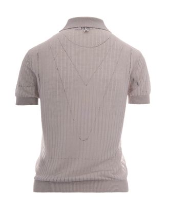Patrizia Pepe Womens Polo Shirt Jacquard Fresh Grey Jumpers Sweater