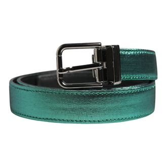 Dolce & Gabbana Lurex Polyester G&uuml;rtel mit Metallschnalle - - Accessories - Herren - Gr&uuml;n - ONE SIZE