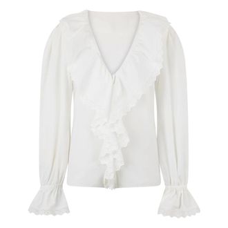 Alberta Ferretti Femme, Blouses et Chemises, Blanc, Taille: 38 FR Hauts