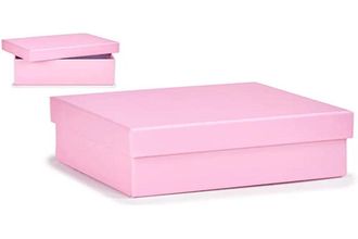 DKD Home Decor Mehrzweckbox aus Karton, Rosa, Ma&szlig;e 8,5 x 5 x 12,5 cm