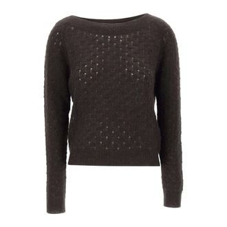 Gran Sasso Femme, Pulls, Brun, Taille: 40 FR Pull en maille ajour&eacute;e