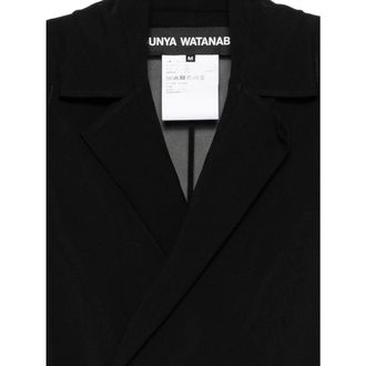 Junya Watanabe Wrap Coat with Mesh Panels Coat - Black