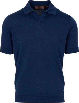 FILIPPO DE LAURENTIIS Homme, Tops, Bleu, Taille: M Polo Col V