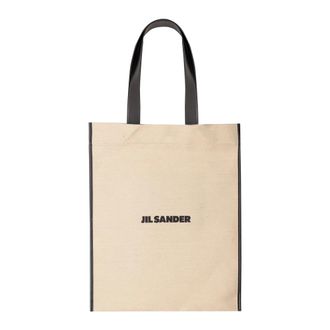 Jil Sander Canvas Book Tote - - Bags - Damen - Beige - ONE SIZE