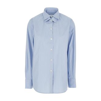 R&oacute;he Gestreiftes Hemd mit doppeltem Kragen - - Blouses & Shirts - Damen - Blau - M