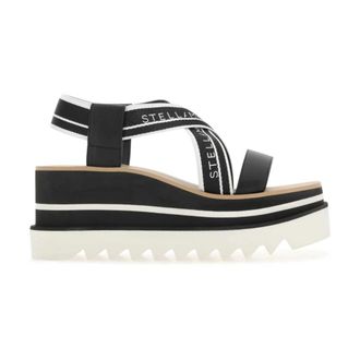 Stella McCartney Zweifarbige Plateausandalen aus Stoff - - Shoes - Damen - Schwarzk - 40 EU