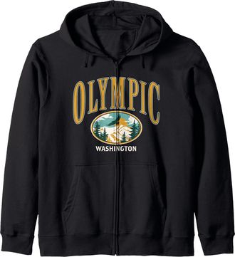 Trendy Apparel Olympic Washington Eagle Soaring Above Forest Kapuzenjacke
