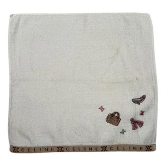 Celine Foulard en coton Pre-owned - Femme - Pre-owned - Blanc - Taille: ONE Size