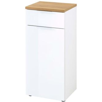 Germania Meuble de rangement 1 porte et 1 tiroir blanc et ch&ecirc;ne - pesky