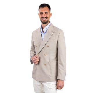 Manuel Ritz Homme, Vestes, Beige, Taille: XL Veste crois&eacute;e