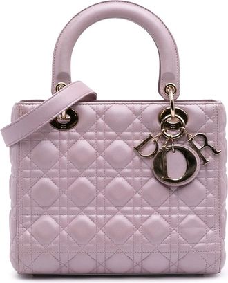 Dior Hobo Bags - Medium Pearlescent Lambskin Cannage Lady Dior - Gr. unisize - in Gold - für Damen