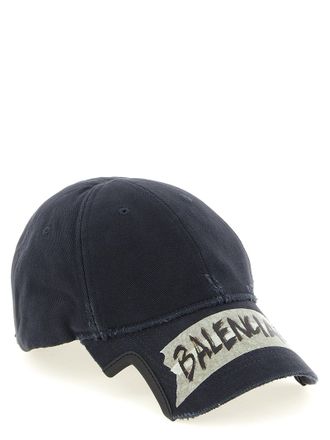 Balenciaga Masking Tape Print Baseball Cap - Black