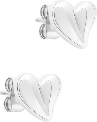 Tamaris Ohrring - Ohrstecker mit organischem Herz aus Edelstahl - Silber - 1 cm - wasserfest & hautfreundlich