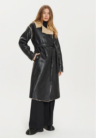 Brave Soul Fellmantel LJK-BRIONY Schwarz Regular Fit