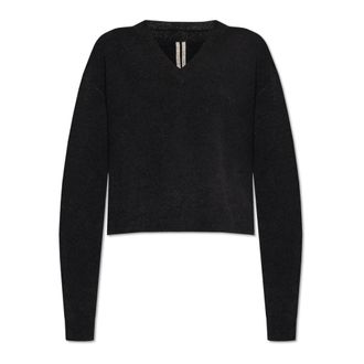 Rick Owens Femme, Pulls, Noir, Taille: 42 FR Pull Tommy à col en V