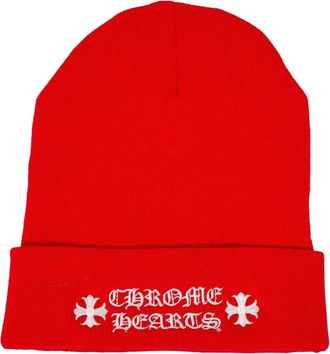 Chrome Hearts bonnet à logo brodé - Rouge