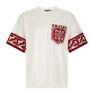 Dolce & Gabbana T-Shirt mit Majolika-Print - - Tops - Herren - Wei&szlig; - 2XL