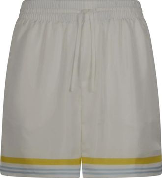 Casablanca Homme, Shorts, Blanc, Taille: L Tennis Landscape Silk Shorts