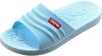 Generic Pantoufles antid&eacute;rapantes &agrave; bout ouvert pour femme, pour l&eacute;t&eacute;, la salle de bain, la maison, la salle de bain (bleu, pointure 5)