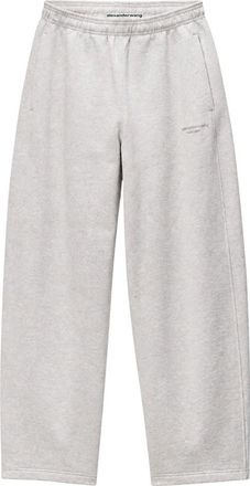 Alexander Wang Pantalon de jogging relax en coton avec cristaux - Femme - Pantalons - Gris - Taille: 34 FR