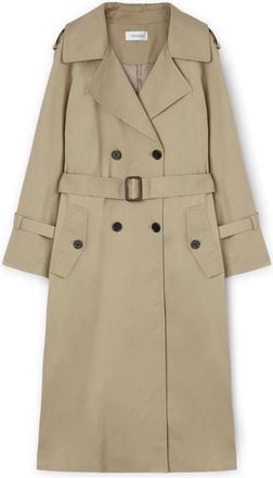 Motivi Femme, Manteaux, Beige, Taille: 34 FR Trench-coat crois&eacute; en tissu m&eacute;lang&eacute; Lyocell