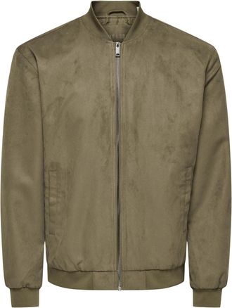 Only & Sons Herren Onslucas Fake Suede Bomber OTW Noos, Teak, xx_l