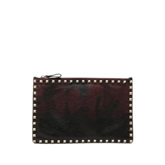 Valentino Pre-owned Rockstud Clutch - - Pre-owned - Damen - Rot - ONE SIZE