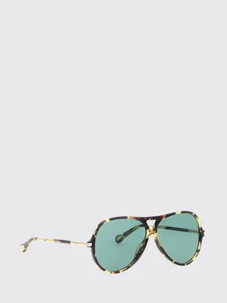 Chlo&eacute; Lunettes de soleil aviateur en ac&eacute;tate &agrave; monture &eacute;caille de tortue