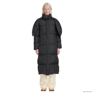 Moncler Ornement Hooded Long Down Coat