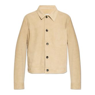 Ami Wildlederjacke mit Logo - - Jackets - Herren - Beige - L