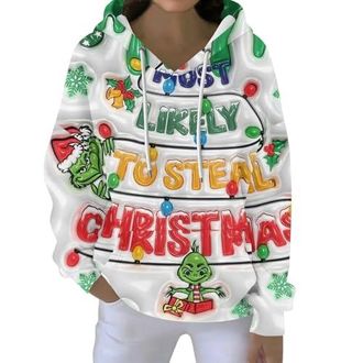 Generic Le Grinch Sweat A Capuche Femme Noël Pyjama Vetement Oversize Costume Femmes Pulls Pull Moche Plaid 2025 De Vêtements Pilou Polaire Sweet Christmas Th