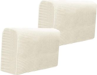 PartyKindom 2stücke Teiliges Stretch Sofa Armlehnenbezug Beige rutschfeste Hautfreundliche Armlehnen Schoner Für Couch Sessel Dehnbarer Armrest Schutz Für Zuhause