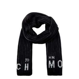 John Richmond Wool Scarf with Logo - - Accessories - Damen - Schwarzk - ONE SIZE