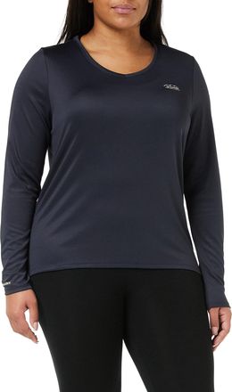 Bermudes Damen Langärmeliges Colman recyceltes Polyester T-Shirt, Marineblau, Large