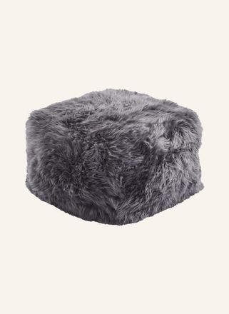 Natures Collection Lammfellpouf Langhaar grau