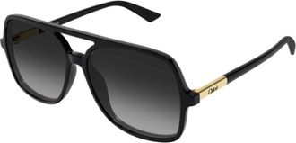Chlo&eacute; unisex, Accessoires, Noir, Taille: 57 MM Lunettes de soleil pilote