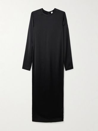 Toteme Maxikleid Aus Satin - Schwarz